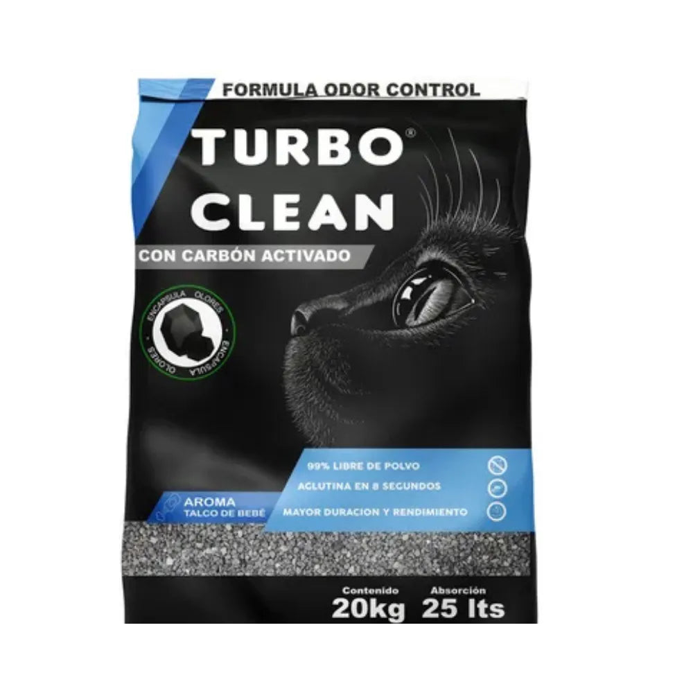 Arena Turbo Clean Aglutinante Odor Count 20 k Talco de Bebe | Petvet.cl ...