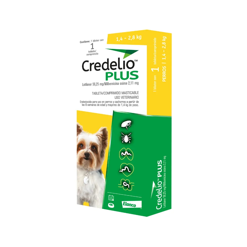 Credelio Plus 56.25/2.11 mg Perro 1,4–2,8 Kg 1 Comprimido | Petvet.cl – petvet.cl