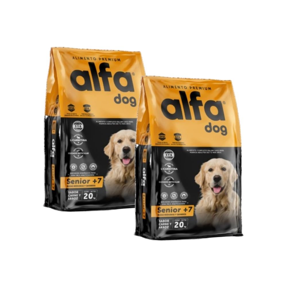 Pack 2x Alfa Dog Premium Perro Senior 20kg