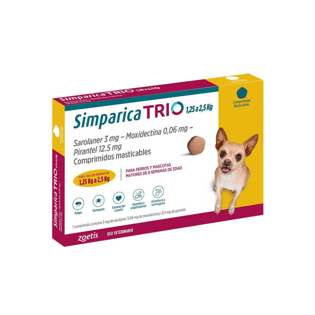 Simparica Trio 1.25 - 2.5kg 3 Comprimidos